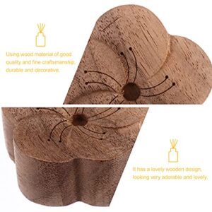 Healeved 1pc Aroma Room Wooden Zen Air Grain Aromatherapy Flower Oil Decoration Decors Ornament Portable for Diffuser Freshener Wood Wardrobe Office Essential Decor Home Car Shape Coffee