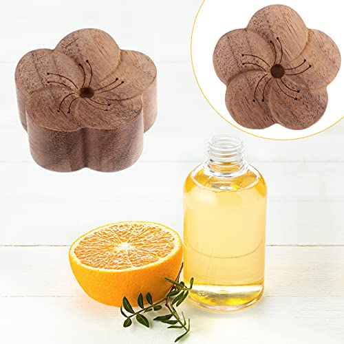 Healeved 1pc Aroma Room Wooden Zen Air Grain Aromatherapy Flower Oil Decoration Decors Ornament Portable for Diffuser Freshener Wood Wardrobe Office Essential Decor Home Car Shape Coffee