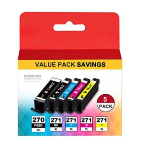 pgi-270xl cli-271xl 5-pack replacement for canon 270 271 ink cartridges pgi-270xl cli-271xl use with pixma mg6820 mg6821 mg7720 ts6020 ts9020 printer(pgbk, black, cyan, magenta, yellow, 5 pack)