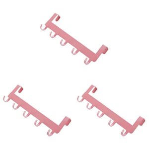 3pcs punch cabinet free hat art pink wall coat for clothes kitchen bedroom hooks keys rail door iron storage mounted hanger towel organizer hook back holders rack