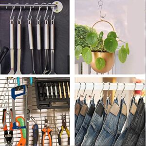 Aecllcea 30 Pack Heavy Duty S Hooks for Hanging Kitchen Utensils, Jeans, Plants, Pots and Pans，Professional S Shaped Hooks for Closet, Wire Shelving, Garage, Garden，Camping