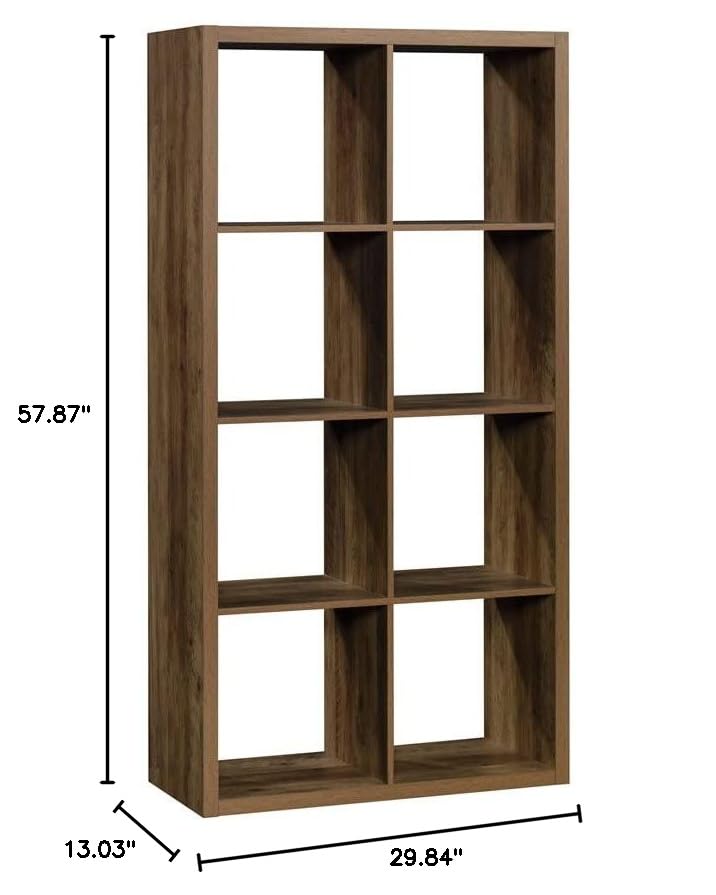 Sauder Miscellaneous Storage 8-Cube Organizer, L: 29.84" x W: 13.03" x H: 57.87", Rural Pine