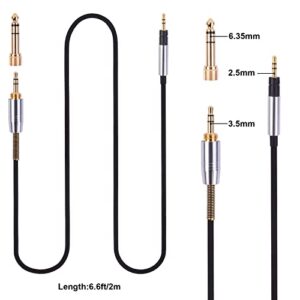 Asobilor Momentum 3 Replacement Audio Cable for Sennheiser Momentum 1.0, Momentum 2.0, Momentum 3, Momentum 4, HD1 Over-Ear/On-Ear Headphones with 6.35mm Adapter, 6.6Ft / 2M