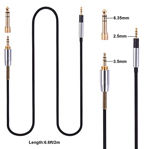 Asobilor Momentum 3 Replacement Audio Cable for Sennheiser Momentum 1.0, Momentum 2.0, Momentum 3, Momentum 4, HD1 Over-Ear/On-Ear Headphones with 6.35mm Adapter, 6.6Ft / 2M