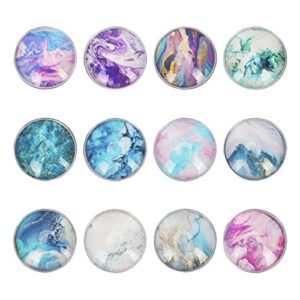 fyy refrigerator magnets,12 pieces fridge magnets-beautiful glass marble refrigerator magnet fridge sticker fridge decoration for office whiteboard,cabinet,dishwasher,cabinet