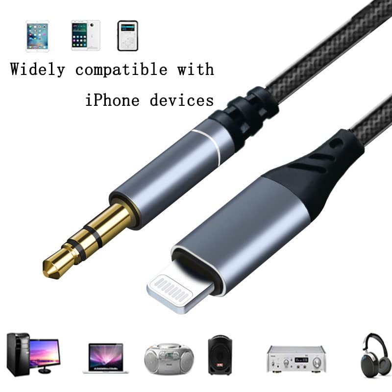 targeal Aux Cord for iPhone, 3.5 mm Headphone Jack Adapter, Male Car Aux Stereo Audio Cable, Compatible with iPhone 13 13 Pro 12 11 SE 2020 XS XR X 8 7, 3.3FT