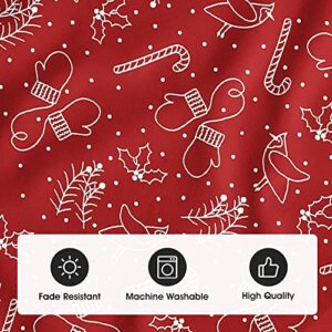 AVOIN colorlife Christmas Holly Red Berries Pet Bandana 2 Pcs, Adjustable Candy Cane Gloves Holiday Party Triangle Reversible Dog Cat Scarf for Small Medium Large Dogs