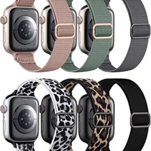 Charlam Compatible with Apple Watch Band 40mm 41mm 38mm for Women Girls, Cute Braided Stretchy Strap Comfortable Thin Elastic Nylon Wristbands for iWatch SE Series 8 7 6 5 4 3 2 1, 38 40 41 mm, B