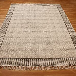 Pure Cotton Rug, Handmade Bohemian Rugs Home Decorative Boho Kilim Hand Woven Rag Rug Entryway Throw Rug for Doormat Bedroom Living Room Laundry Room Balcony 270x360 cm (9x12 Feet)