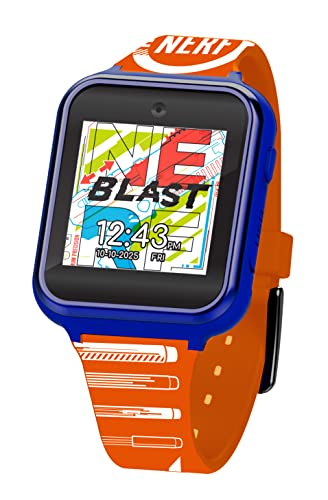 Accutime Nerf Kids Orange Educational Learning Touchscreen Smart Watch Toy for Girls, Boys, Toddlers - Selfie Cam, Learning Games, Alarm, Calculator, Pedometer & More (Model: NRF4020AZ)