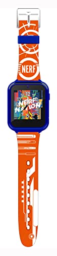 Accutime Nerf Kids Orange Educational Learning Touchscreen Smart Watch Toy for Girls, Boys, Toddlers - Selfie Cam, Learning Games, Alarm, Calculator, Pedometer & More (Model: NRF4020AZ)