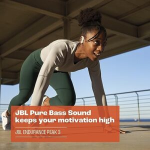 JBL Endurance Peak 3 - True Wireless Headphones (White), Small