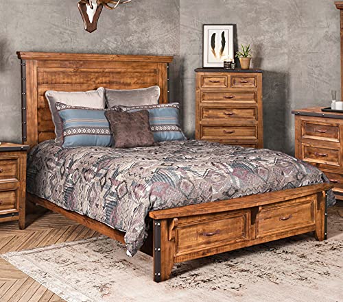 Sunset Trading Rustic City Queen Bed, Natural Oak