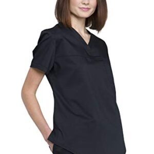 Cherokee Women Scrubs Top Workwear Revolution Tuckable V-Neck O.R WW657, S, Black