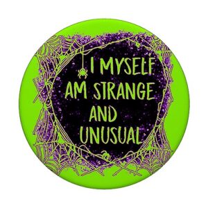 Strange and Unusual Spooky Halloween 80s 90s Fans Green PopSockets PopGrip: Swappable Grip for Phones & Tablets PopSockets Standard PopGrip