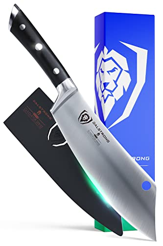 Dalstrong Chef & Cleaver Knife - 8 inch - The Crixus - Gladiator Series Elite - German HC Steel - Hybrid Razor Sharp Kitchen Knife - Black G10 Handle - Sheath Included - Chef Knife - NSF Certified