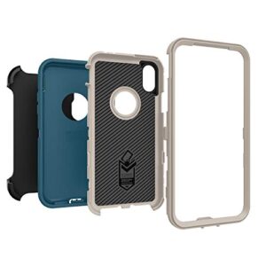 OtterBox Defender Series Case for iPhone X & iPhone Xs (ONLY), Case Only - Bulk Packaging - Big SUR (Pale Beige/Corsair)