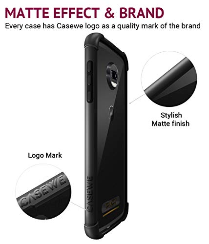 Casewe – Motorola Moto Z2 Force Flexible TPU Protective Bumper Case Cover/Compatible with Moto Mods - All Black Matte