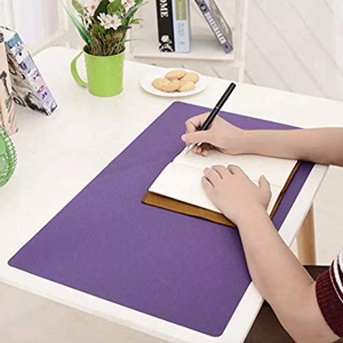 Desk Pad, Purple Desk Blotter,zxtrby Mouse Mat for Office Home Desk Protector pad Waterproof Cotton & Nano Technology Water 24''x14'' (Purple)