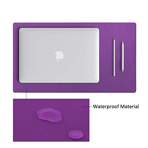 Desk Pad, Purple Desk Blotter,zxtrby Mouse Mat for Office Home Desk Protector pad Waterproof Cotton & Nano Technology Water 24''x14'' (Purple)