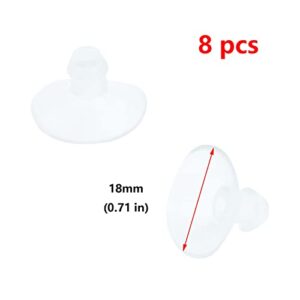 Antrader 18mm/0.7" Furniture Desk Glass Rubber Transparent Anti-Collision Suction Cups Sucker Hanger Pads for Glass Plastic Without Hooks, Pack of 8