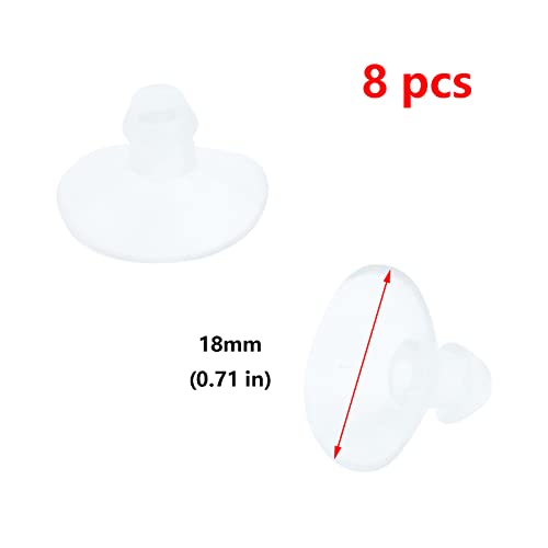 Antrader 18mm/0.7" Furniture Desk Glass Rubber Transparent Anti-Collision Suction Cups Sucker Hanger Pads for Glass Plastic Without Hooks, Pack of 8