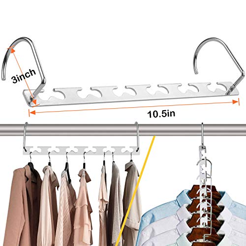 CBTONE 12 Pack Closet Space Saving Hangers, Multi-Purpose Metal Magic Hangers Cascading Hanger Updated Hook Design Metal Hangers for Organizing Wardrobe Clothing Hanger