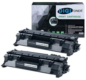 tonerplususa new toner cartridge replacement for hp ce505a cf280a laserjet p2035/p2035n/p2050/series/p2055/p2055d/p2055dn/p2055x (2 pack)