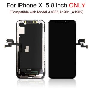 for iPhone X Screen Replacement LCD 5.8 inch Touch Screen Display Digitizer Repair Kit Assembly with Complete Repair Tools and Screen Protector