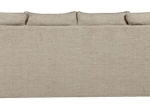 Signature Design by Ashley Zarina New Traditional Queen Sofa Sleeper with Nailhead Trim and 5 Accent Pillows, Beige