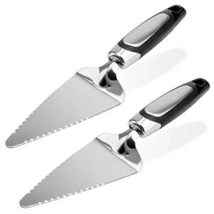 awpeye 2pcs flatware pie server stainless steel cake cutter, pizza/tart/dessert slicer.