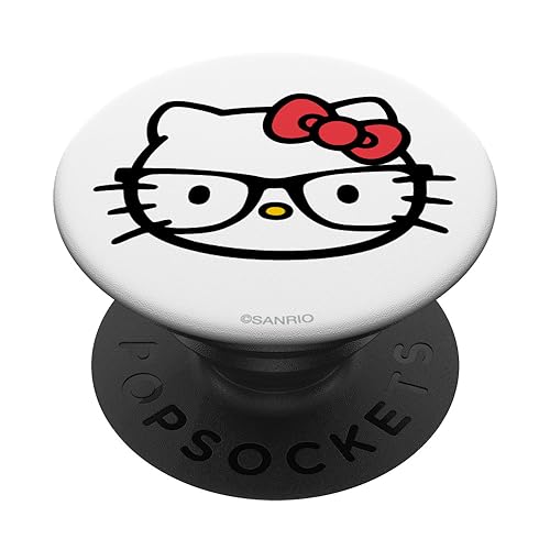 Hello Kitty Big Face Nerd Glasses PopSockets PopGrip: Swappable Grip for Phones & Tablets PopSockets Standard PopGrip