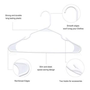 Pretigo Plastic Hangers Clothes Hangers Plastic -50 Pack-Clothing Hangers for Adult White Hangers Plastic Clothes Hanger with Notches Hangers for Clothing Suit…