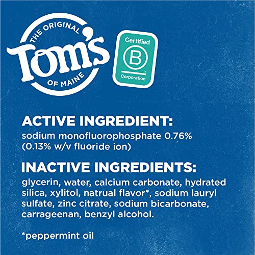 Tom's of Maine Whole Care Natural Toothpaste with Fluoride, Peppermint, 4 oz.