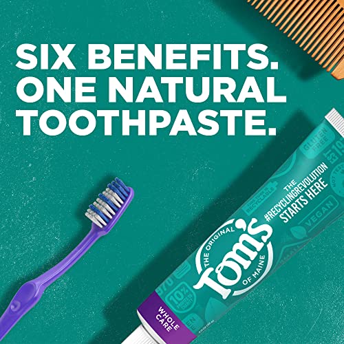 Tom's of Maine Whole Care Natural Toothpaste with Fluoride, Peppermint, 4 oz.