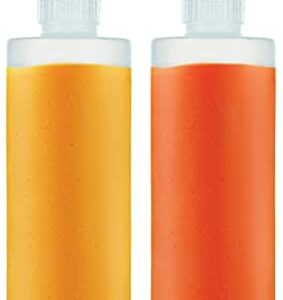 Condiment Squeeze Bottles, 8 OZ Empty Squirt Bottle, Red Top Cap, Leak Proof - for Ketchup, Mustard, Syrup, Sauces, Dressing, Oil, Arts & Crafts, BPA FREE Plastic - Perfect for Kitchen - 2 PACK