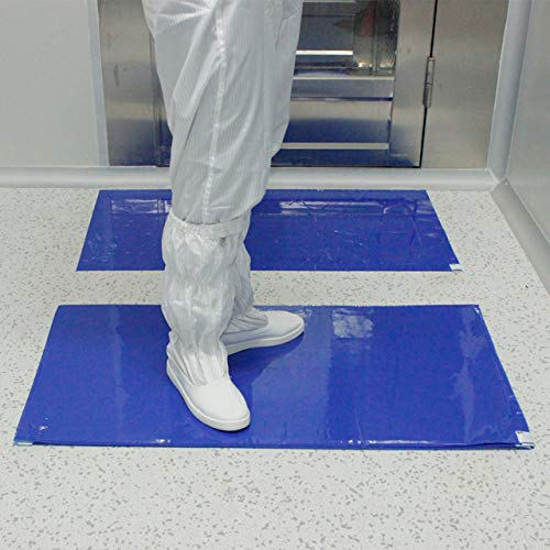 3 mats/Box, 30 Layers per mat, 18" x 36", 4.5 C Blue Sticky mat, Cleanroom Tacky Mats/PVC Sticky Mats/Adhesive Pads, Used for Floor (for Home/Laboratories/Medical Offices use)