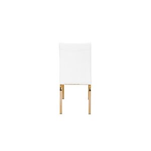 Best Quality Furniture Dining Chair Only (Set of 2), White, Gold