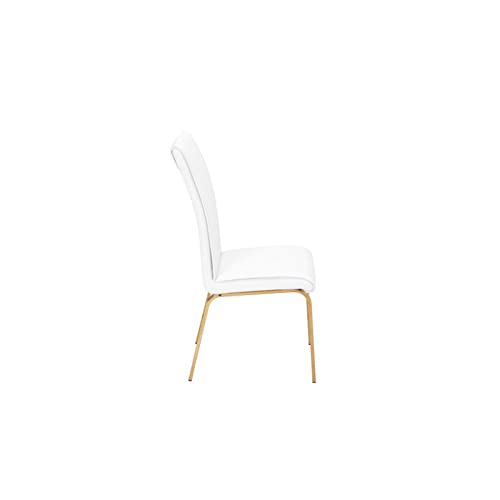 Best Quality Furniture Dining Chair Only (Set of 2), White, Gold