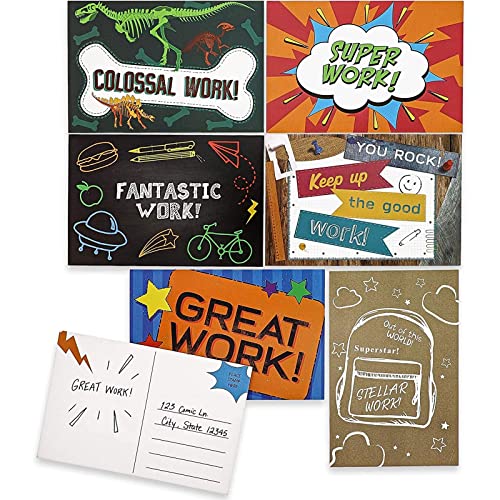 96 Pack Motivational Postcards for Kids and Students, Classroom Supplies (6x4 in)