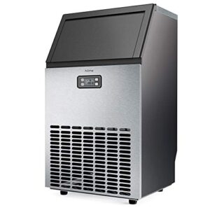 homelabs freestanding commercial ice maker machine - makes 99 pounds ice in 24 hrs with 29 pounds storage capacity - ideal for restaurants, bars, homes and offices - includes scoop and connection hose