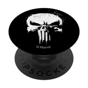 marvel the punisher white splatter skull logo (popsocket) popsockets popgrip: swappable grip for phones & tablets popsockets standard popgrip