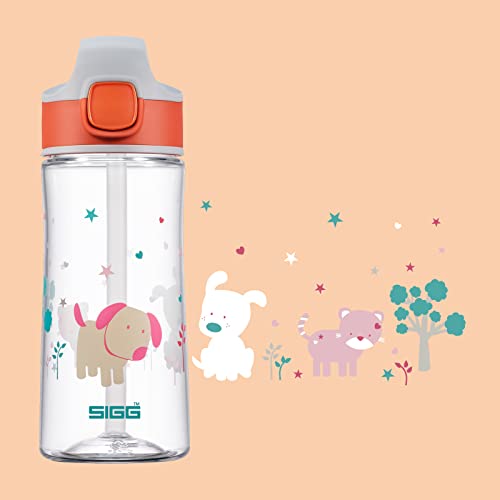 SIGG - Kids Miracle Water Bottle - Puppy Friends - Lightweight Tritan with Leak-Proof Lid - One Hand Children's Drink Bottle - 15 Oz (8731.80)