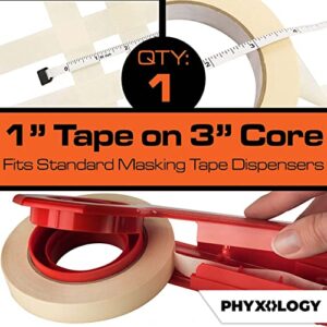 No-Residue 1 In, 60 Yd Masking Tape 1 Pk. Easy-Tear Pro-Grade Removable Painters Tape Great for Home Office or Commercial Contractor. Clean, Drip-Free Painting with Wide Crepe Paper Rolls.