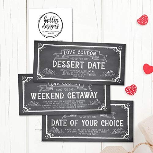 15 Chalk IOU Love Voucher Coupons For Him or Her, Husband Wife Boyfriend or Girlfriend Couples Valentines Day, Birthday, Funny Anniversary, Romantic Christmas Gift, Naughty I Owe You Cards