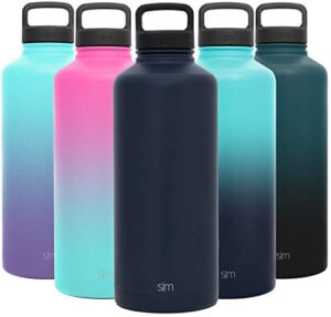 simple modern water bottle, 84oz lid, deep ocean