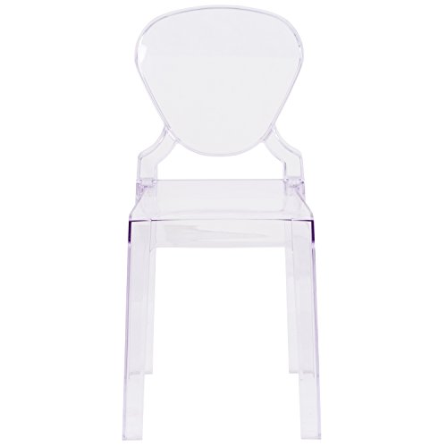 EMMA + OLIVER Ghost Chair with Tear Back in Transparent Crystal