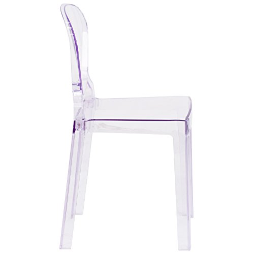 EMMA + OLIVER Ghost Chair with Tear Back in Transparent Crystal