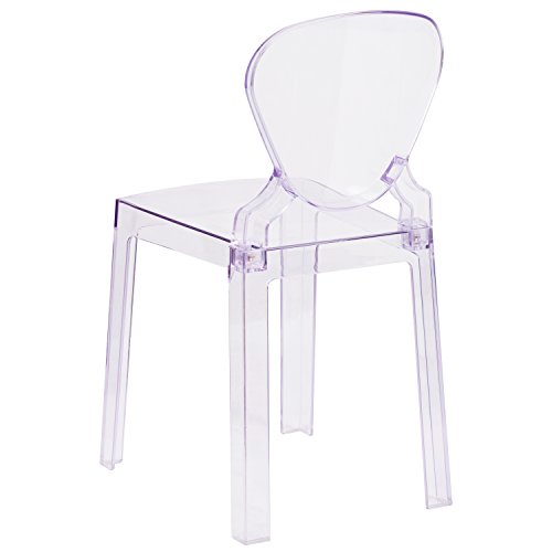 EMMA + OLIVER Ghost Chair with Tear Back in Transparent Crystal