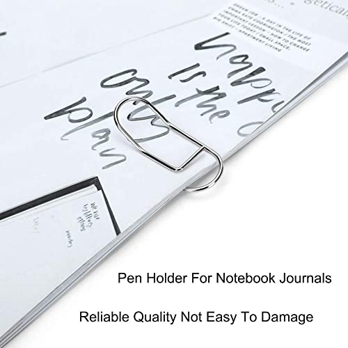 MXRS Pen Clips, Stainless Steel Paper Clip Holder for Notebook,Journals,Clipboard,Pictures(10 Pieces/Silver)